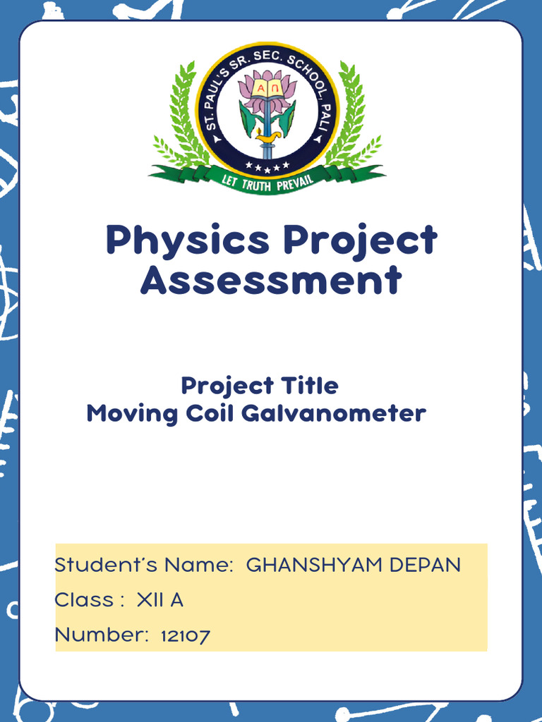 Science Project Assessment Cover Page in Blue Yellow Cute Fun Style | PDF