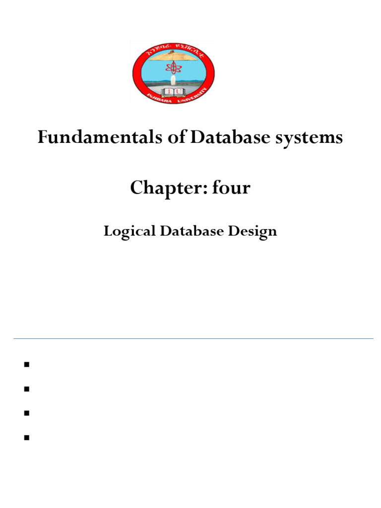 Chapter 4- Logical Database Design | PDF | Database Design | Databases Chapter 4- Logical Database Design | PDF | Database Design | Databases