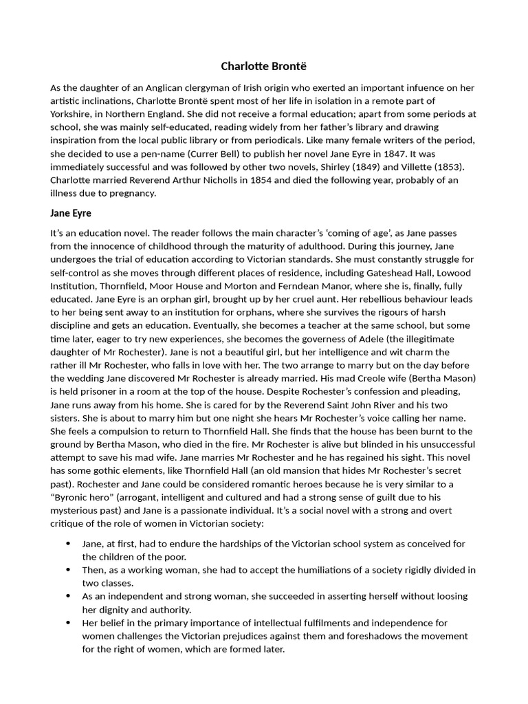 Charlotte Brontë | PDF | Charlotte Brontë | Jane Eyre