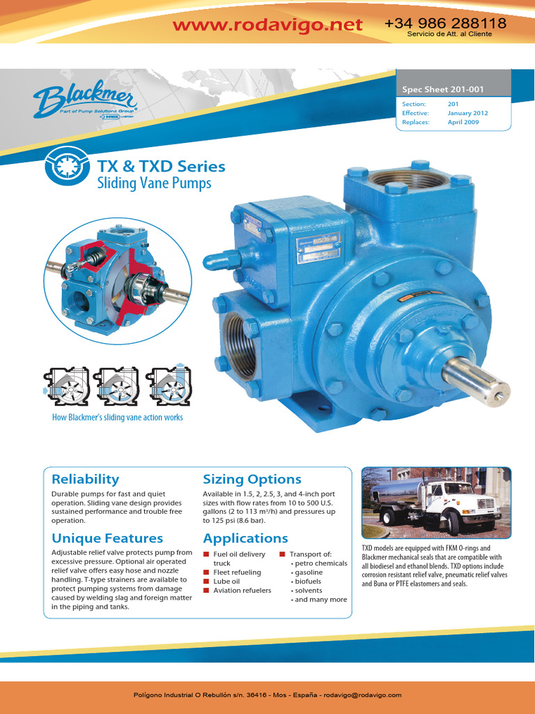 bomba-paleta-deslizante-serie-tx-txd-blackmer | PDF | Pump | Horsepower