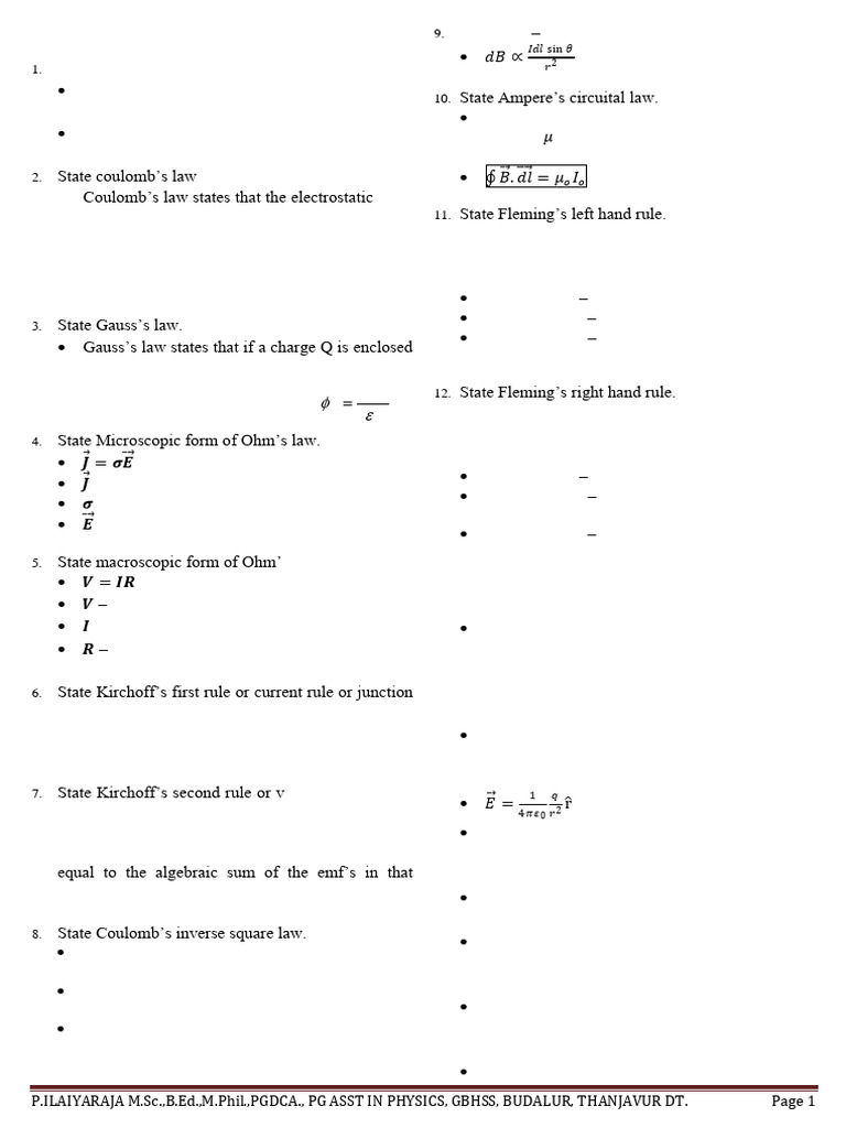 12 TH PHYSICS MINIMUM STUDY MATERIAL ( EM) BASED ON REDUCED SYLLABUS (2) | PDF | Electromagnetic ...