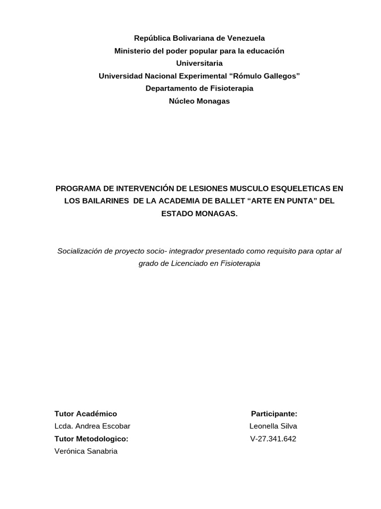 Proyecto Leonella Silva III TRAYECTO | PDF | Terapia física