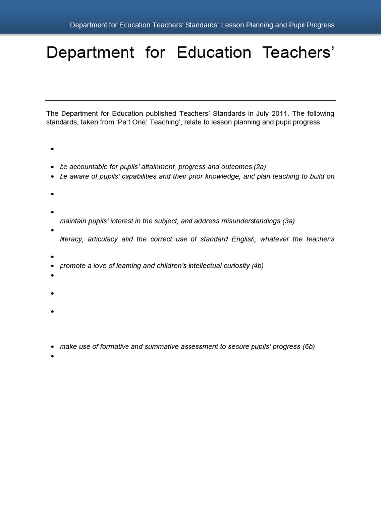 PS S 0321 DFE Teacher Standards | PDF