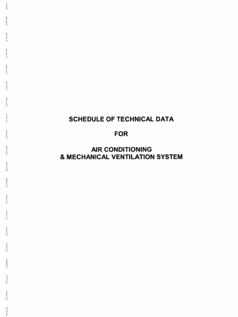 Schedule of Technical Data - ACMV System | PDF