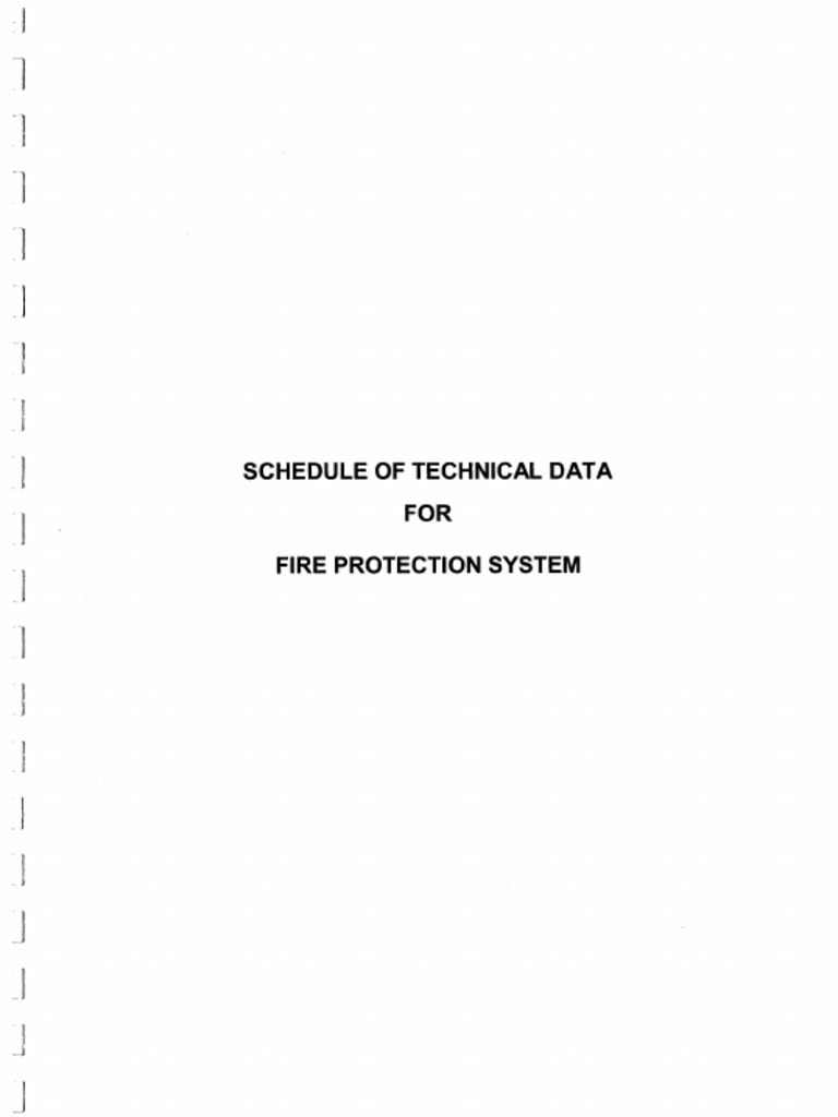 Schedule of Technical Data - Fire Protection System | PDF | Building ...