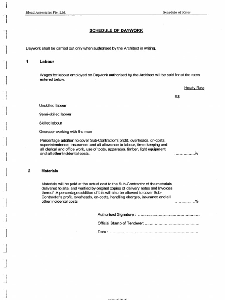 Schedule of Daywork - ACMV | PDF