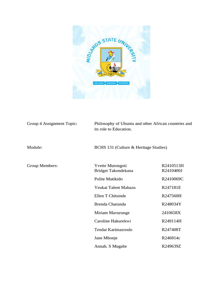Ubuntu's Role in Zimbabwean Education | PDF | Curriculum | Zimbabwe