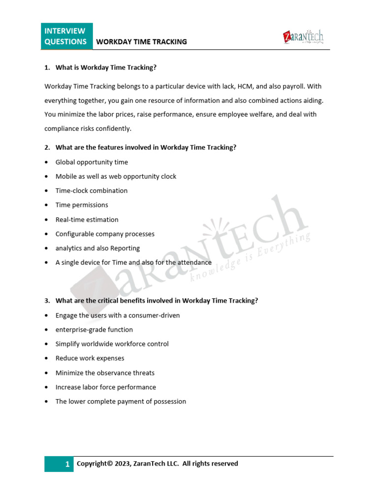 Workday Time Tracking Interview QA S 1729766768 | PDF | Working Time ...