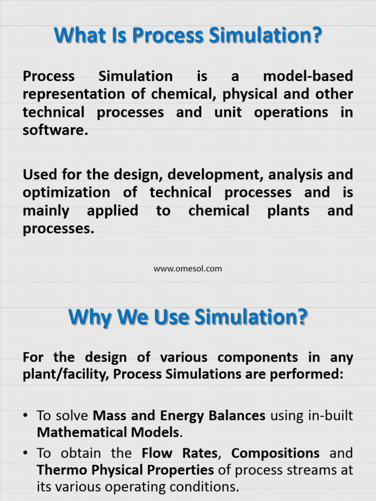 Lesson Introduction To Process Simulation Udemy | PDF | Simulation | Steady State