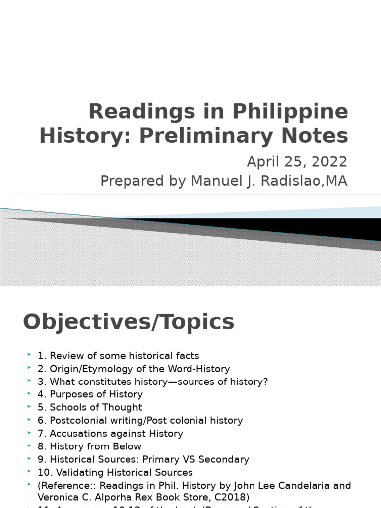 Preliminary Notes On Readings On Philippine History Jan 31 | PDF | Flag ...