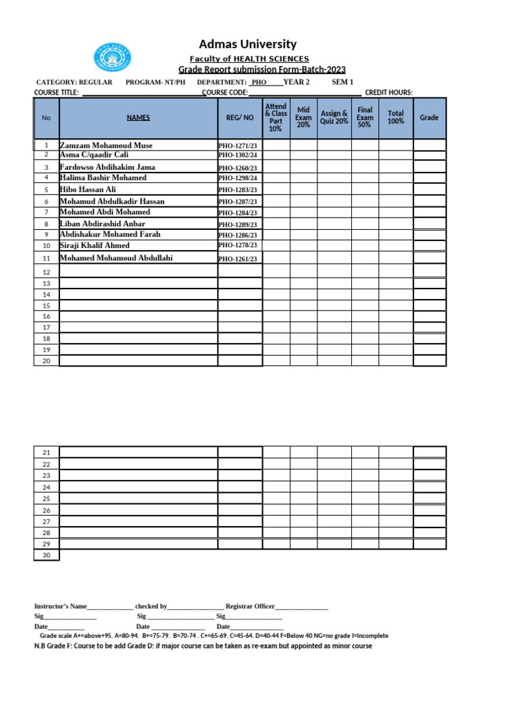 Year 2. PHO Excel Exam Result Form | PDF