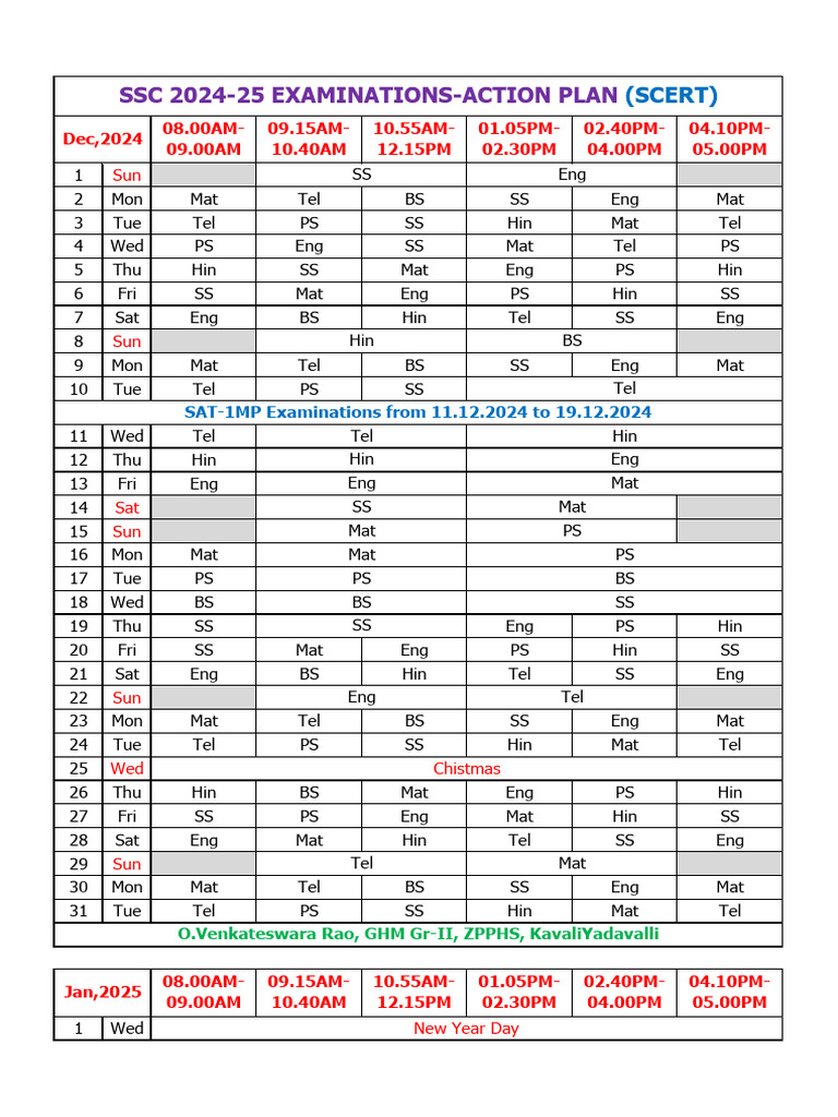 Ssc Action Plan (Scert) 2024-25 | PDF | Religious Holidays | Harvest