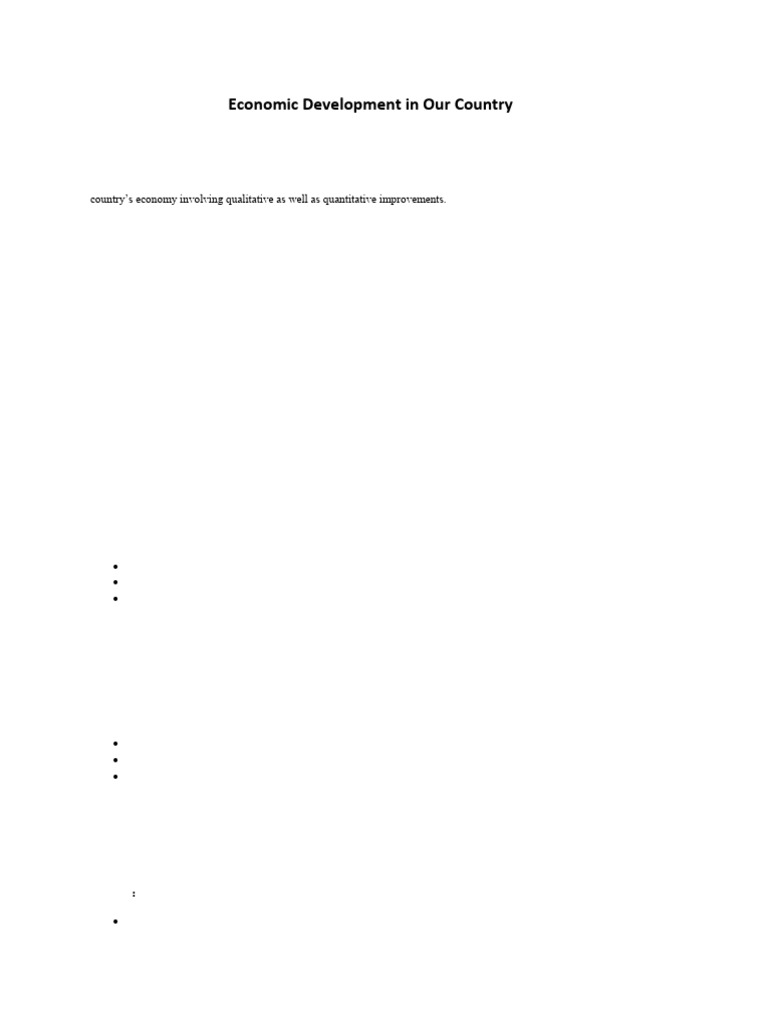 Economic Development in Our Country | PDF | Infrastructure | Poverty