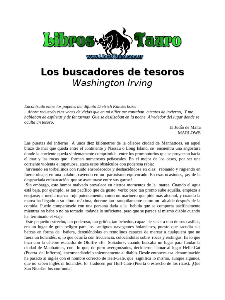 Irving, Washington - Los Buscadores de Tesoros | PDF | Piratería | Corsario