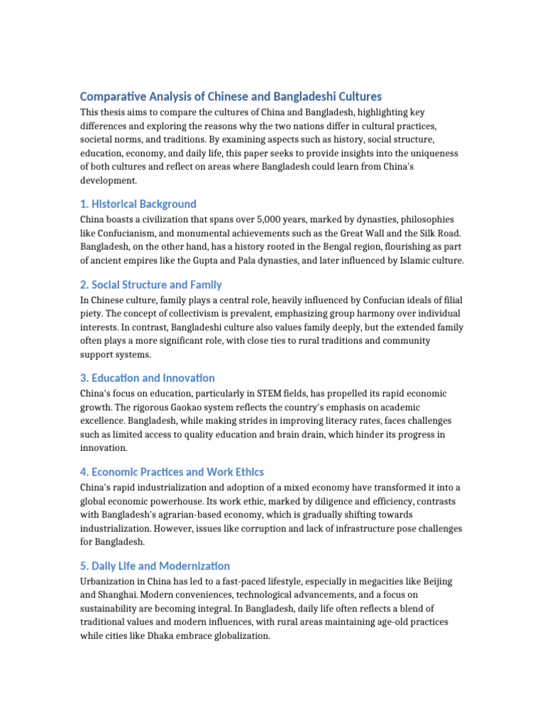 Comparative Analysis China Bangladesh | PDF | China | World Politics