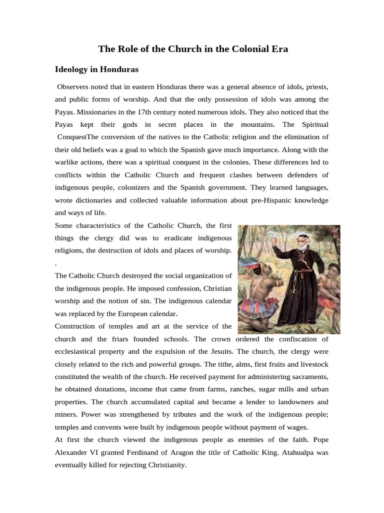 The Role of The Church in The Colonial Era | PDF | Catholic Church ...