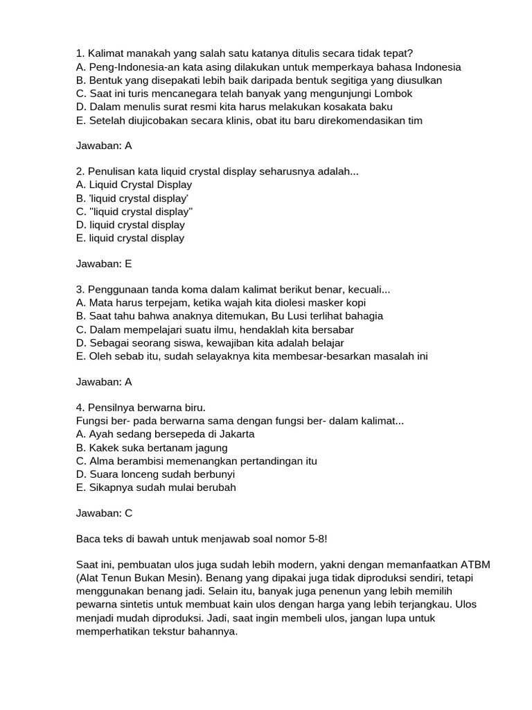 Soal LT 4 Pembahasan | PDF