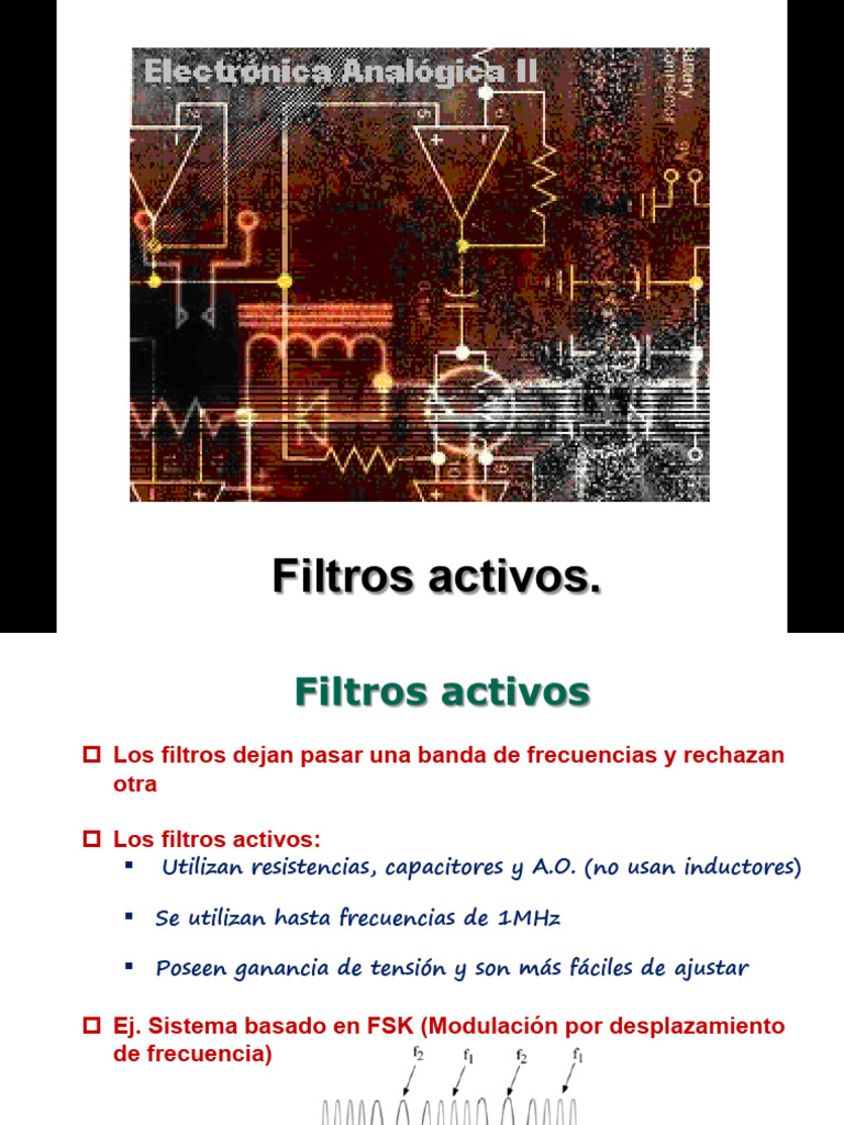 Tema 7 - Filtros Activos | PDF | Filtro electronico | Filtro de paso bajo