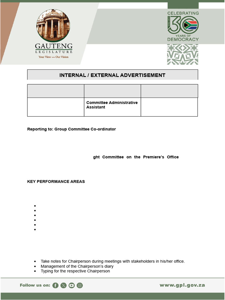 Advert Committee Admin Assistants 1 | PDF