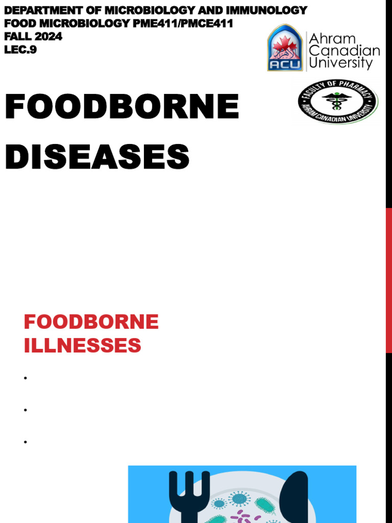 Food Micro - F24 - Lec 9-Shaza M.Elhusseiny | PDF | Foodborne Illness | Bacteria