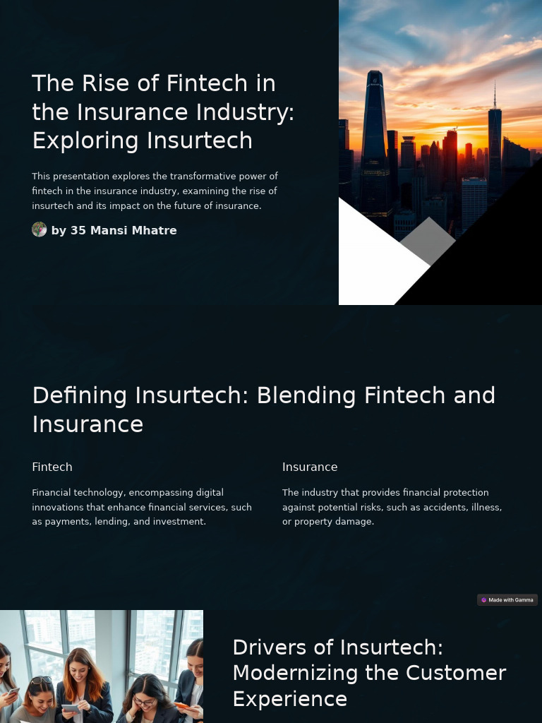 The Rise of Fintech in The Insurance Industry Exploring Insurtech | PDF | Insurance | Analytics