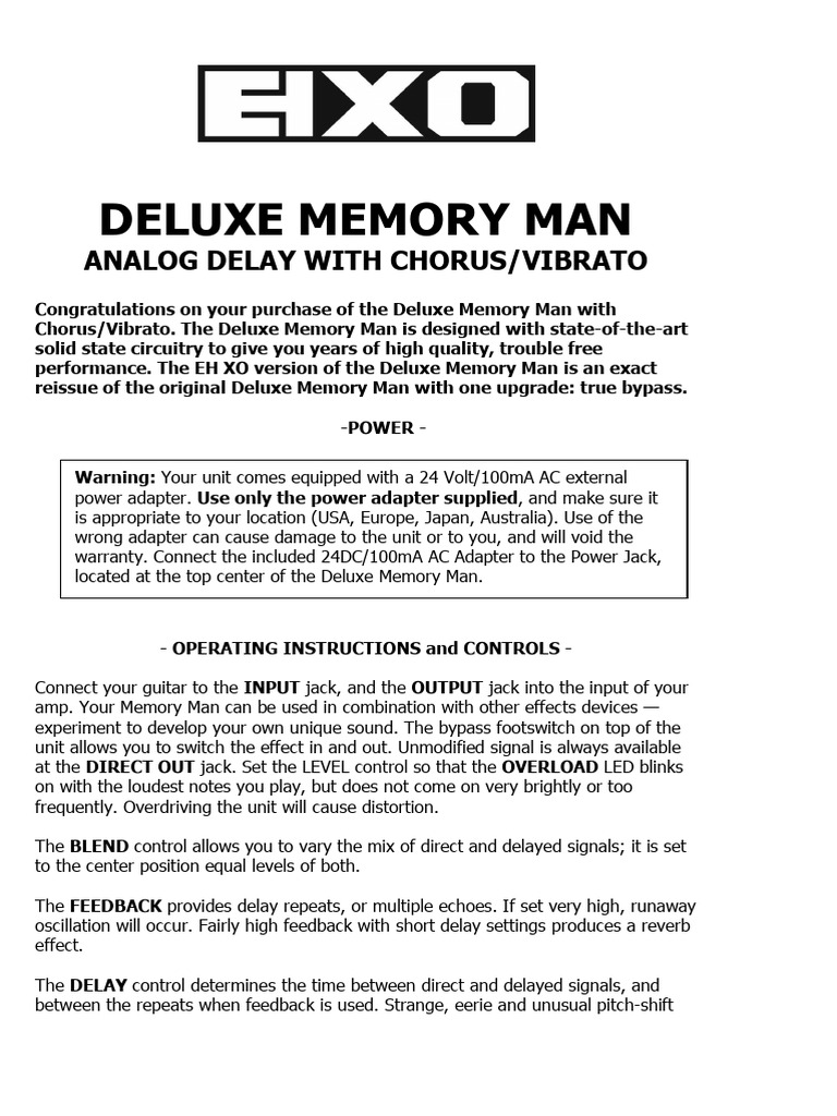 Deluxe Memory Man | PDF | Telecommunications | Electronics