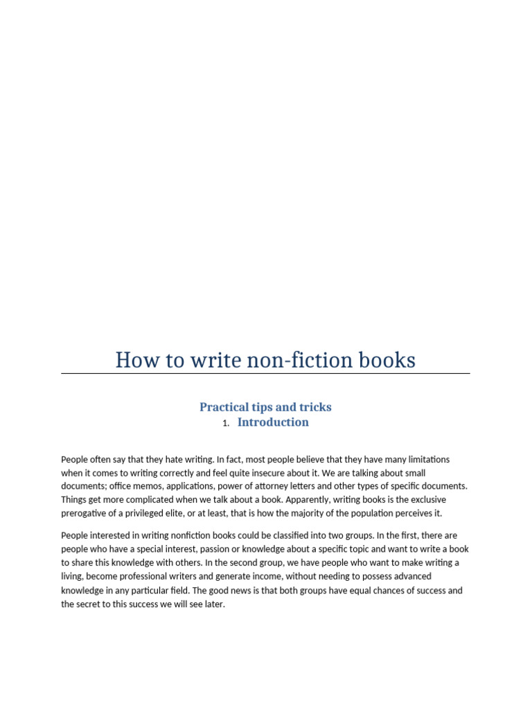 How_to_write_non_fiction_books | PDF | Knowledge | Books