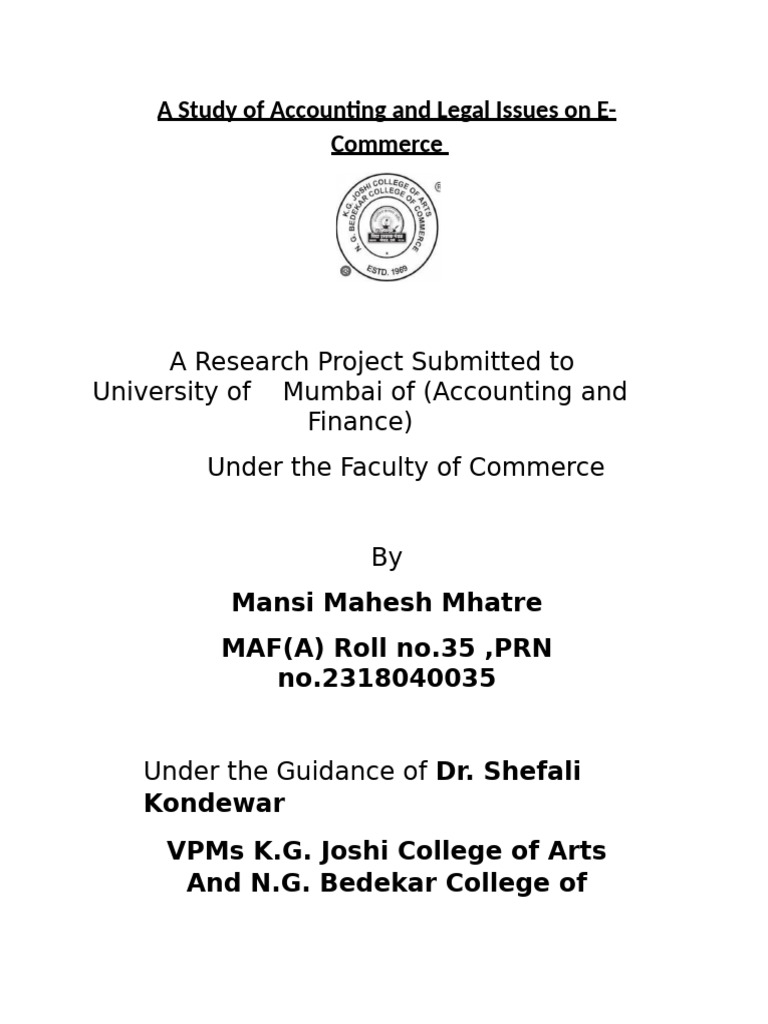 Research Project (1) | PDF | E Commerce | Validity (Statistics)