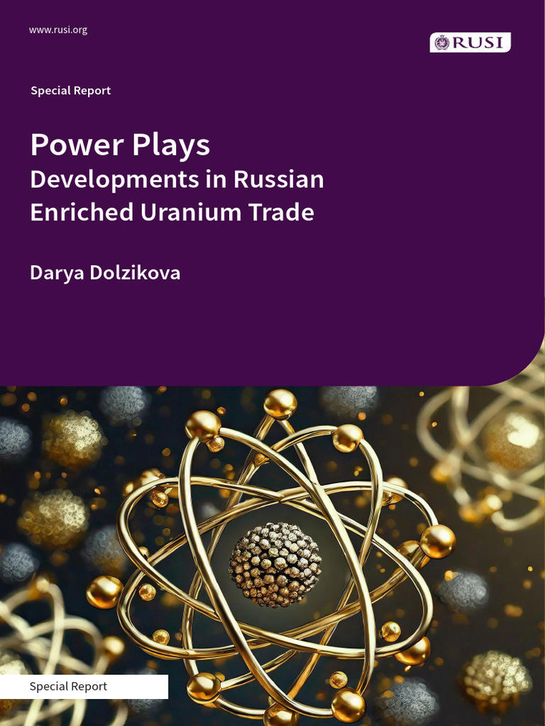 俄罗斯的"稀土" 控制浓缩铀产业链 | PDF | Nuclear Power | Enriched Uranium