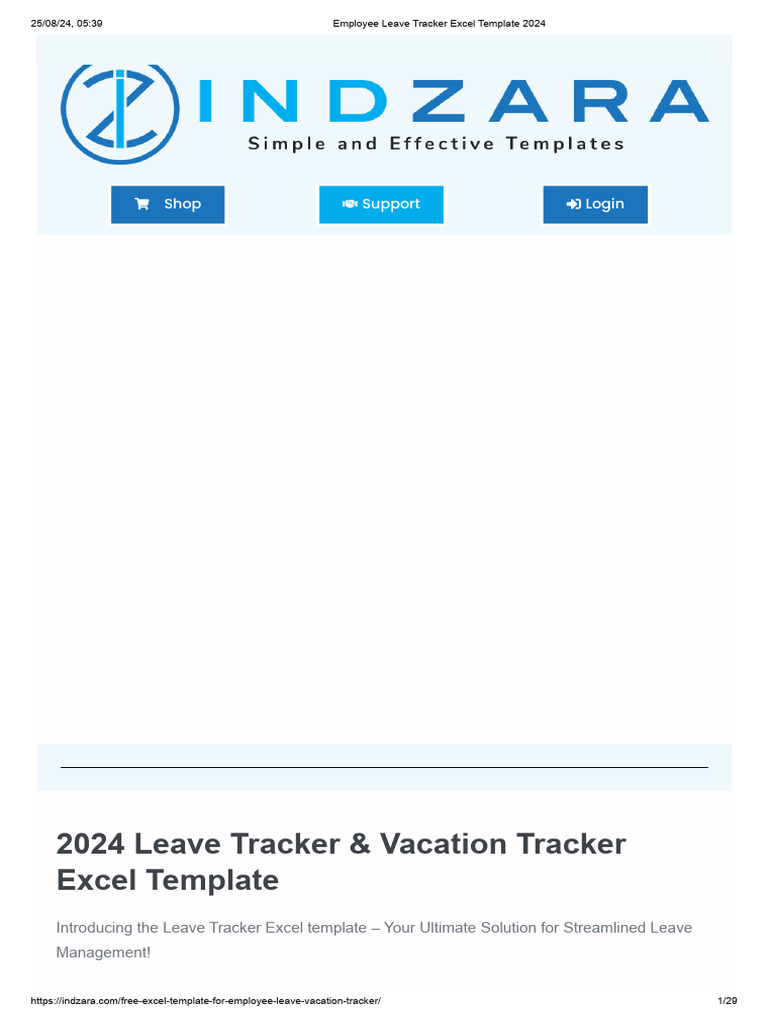 2024 Employee Leave Tracker Template | PDF | Microsoft Excel | Workweek ...
