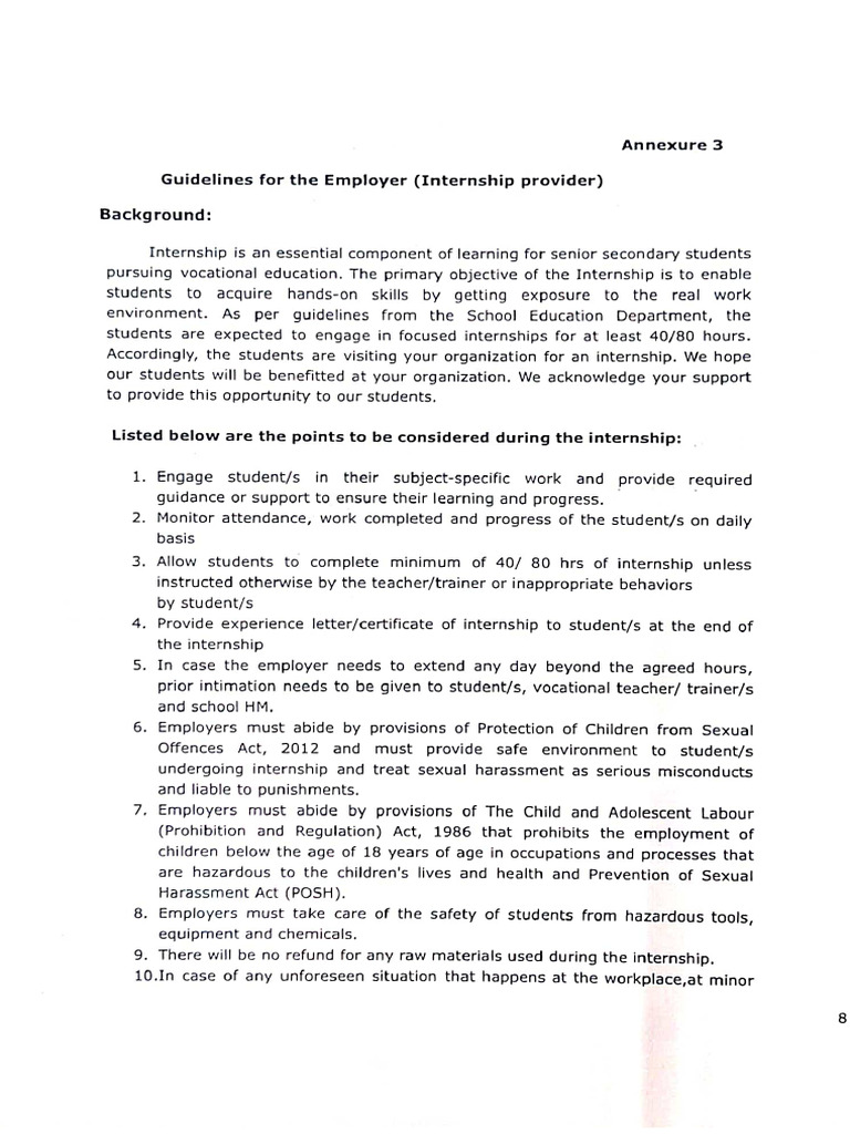 Employer Guideline | PDF