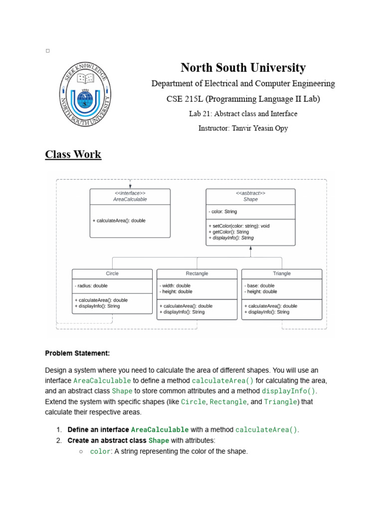 Lab 21 Manual CSE215 Summer 2024 | PDF | Method (Computer Programming ... Lab 21 Manual CSE215 Summer 2024 | PDF | Method (Computer Programming ...