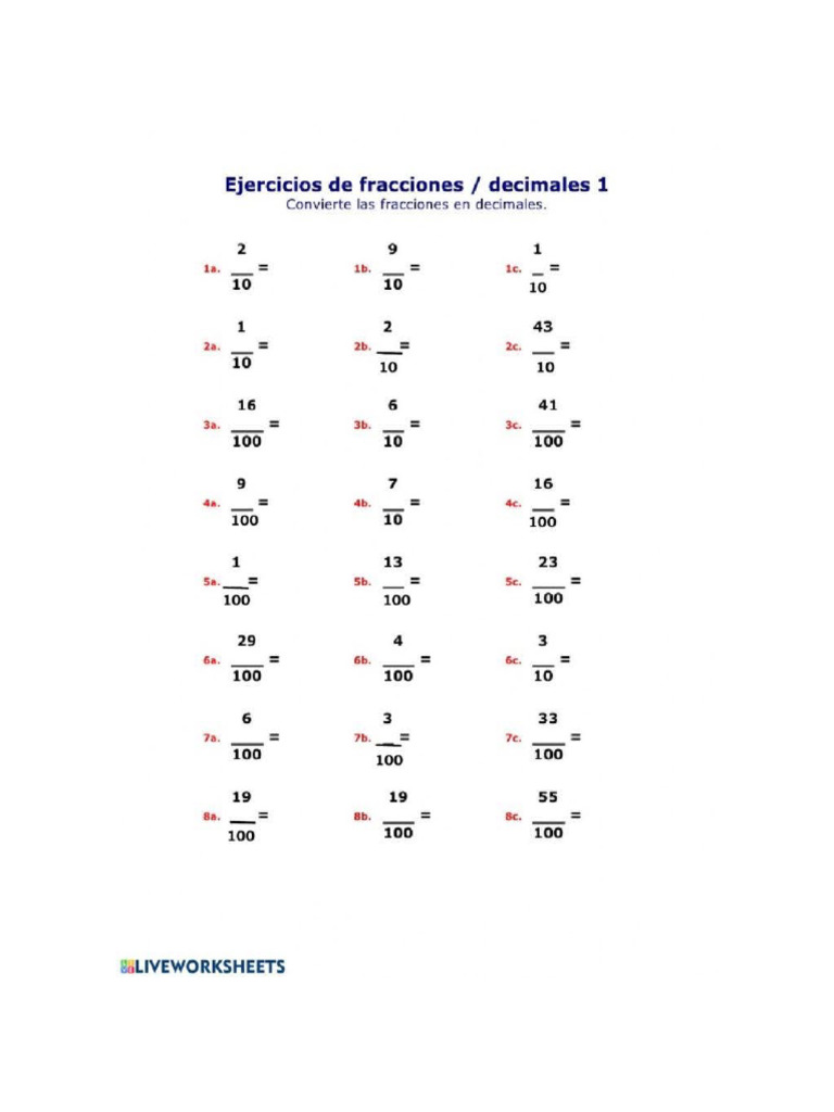 Ejercicio Decimal Periodico Mixto | PDF