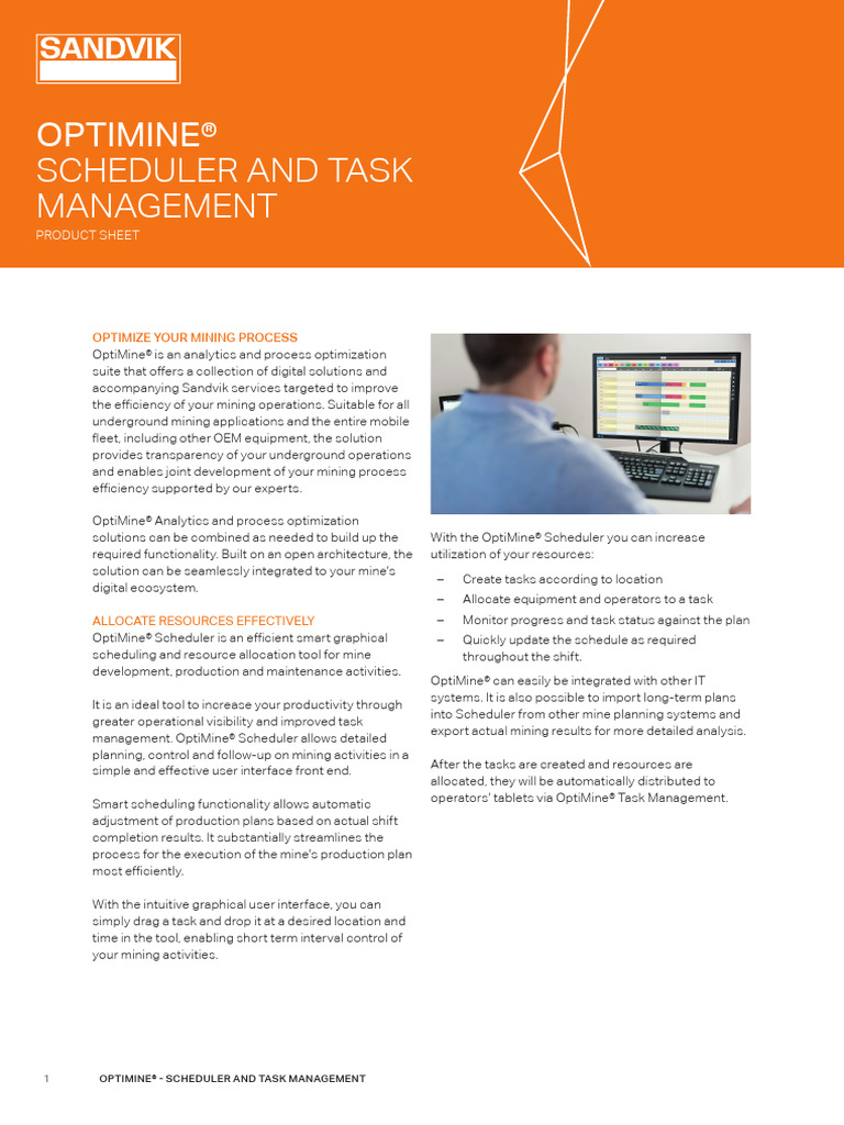 Optimine Scheduler and Task Management Specification Sheet English | PDF | Program Optimization ...