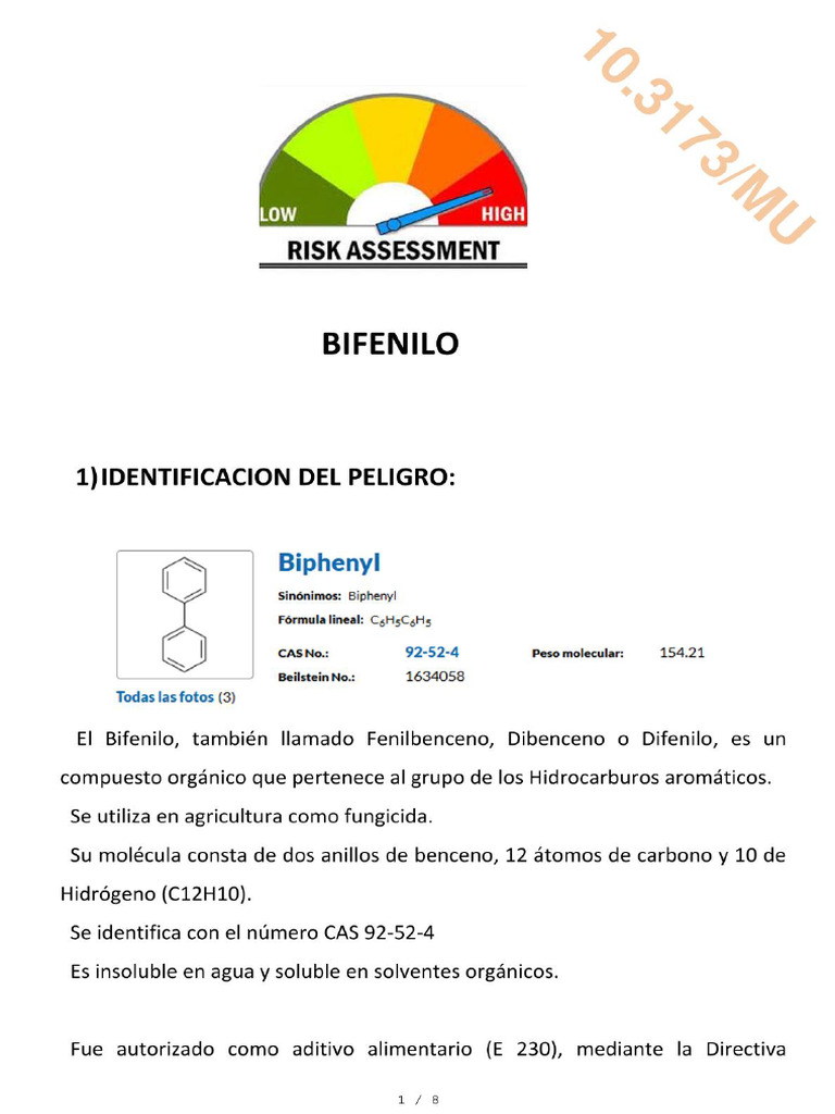 Bifenilo en alimentos | PDF