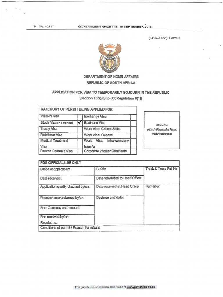 SA Application Form | PDF