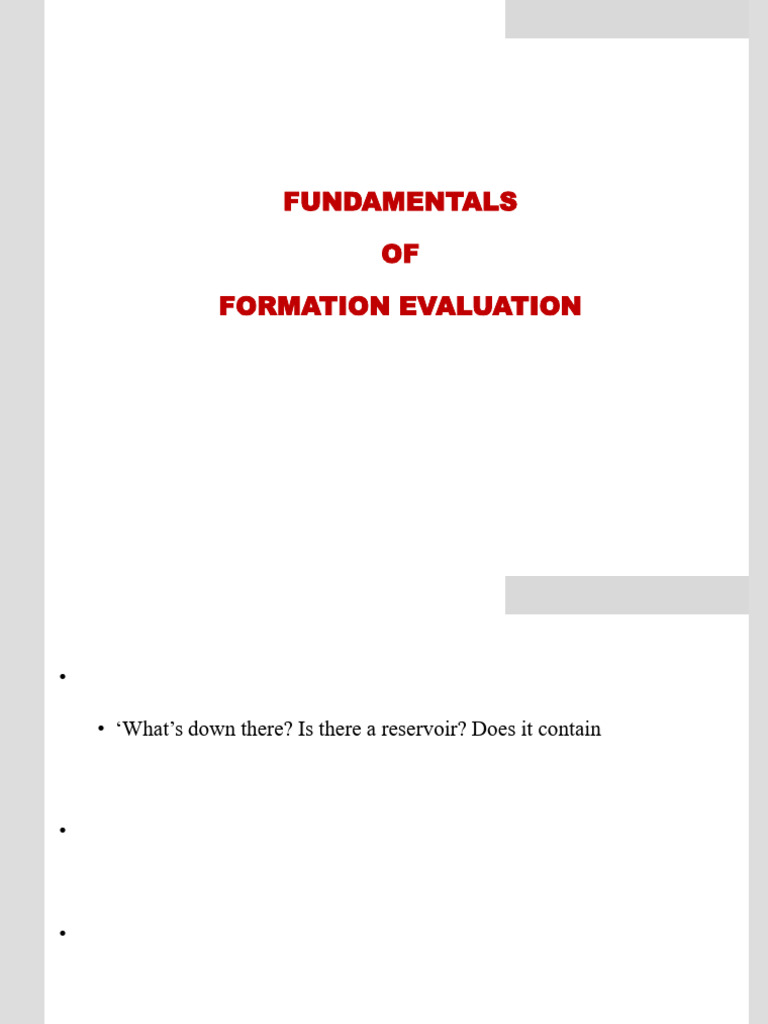 Basic Petrophysics & Formation Evaluation | PDF | Petroleum Industry ...