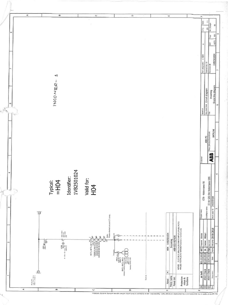 33 KV Feeder Incomer-01 (H04) | PDF