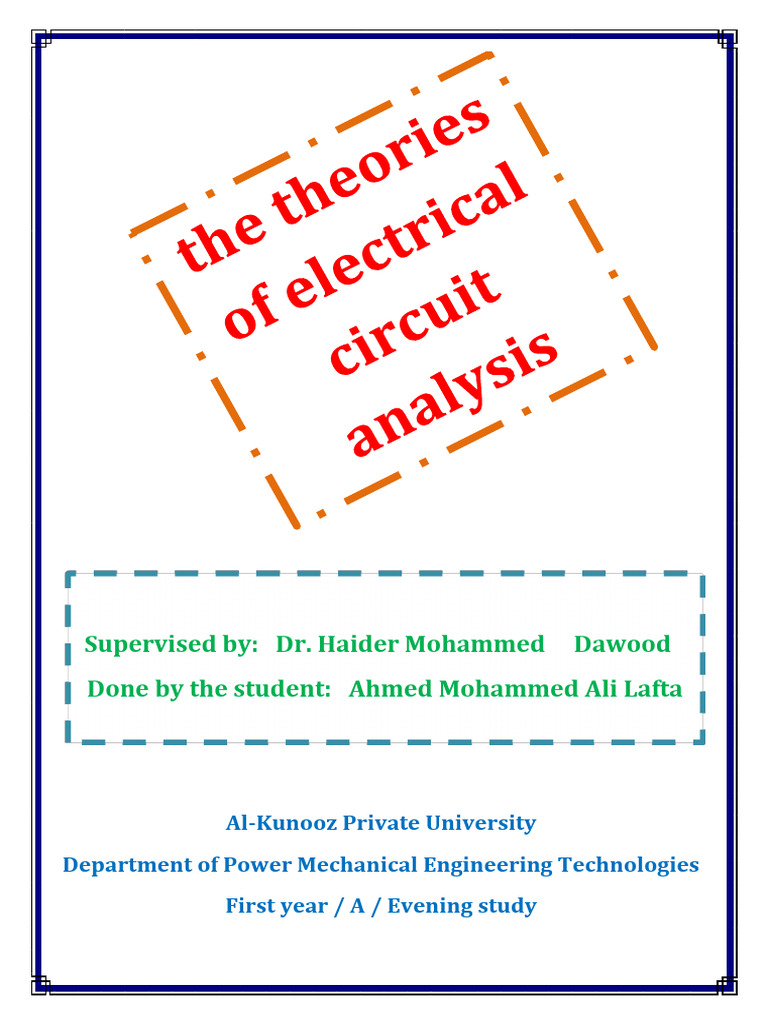 A Report on the theories of electrical circuit analysis... | PDF | Electrical Network | Voltage