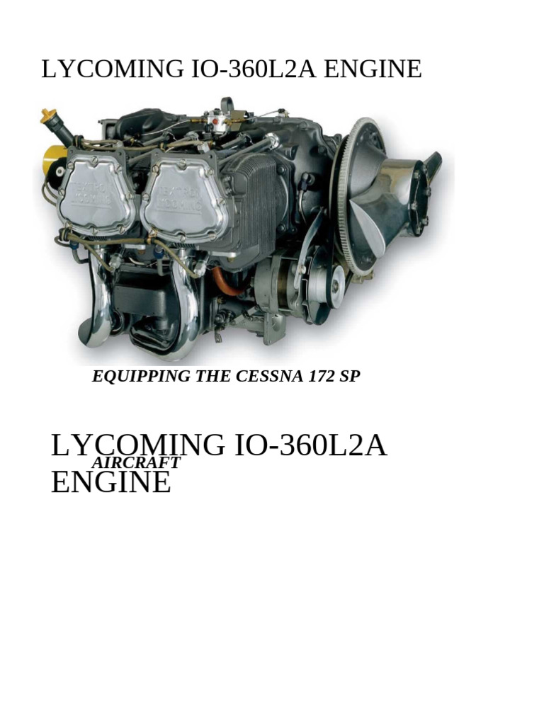 Understanding Lycoming IO-360-L2A Engine | PDF | Piston | Mechanical ...