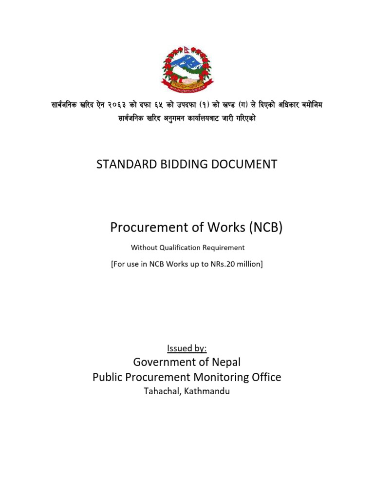 Bid Document | PDF | Budget | Procurement