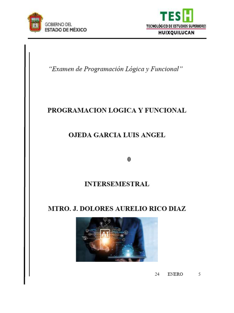 Examen Programación Lógica y Funcional | PDF | Java (lenguaje de programación) | Programa de ...