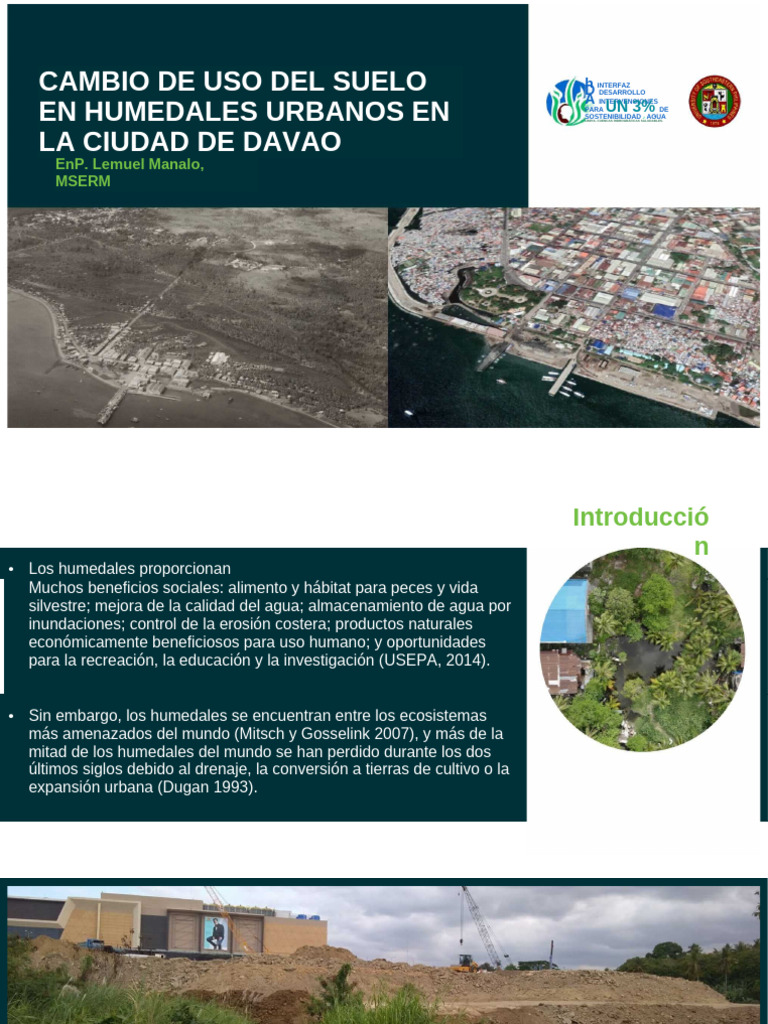 Cambio de Uso Del Suelo de Humedales Urbanos en La Ciudad de Davao Por EnP Lemuel Manalo | PDF ...