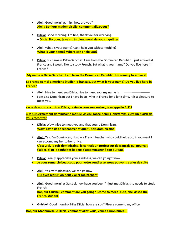 Conversation in French | PDF