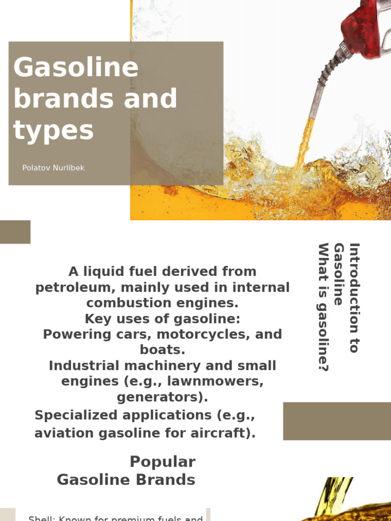 Types of Gasoline Brands | PDF | Gasoline | Engines
