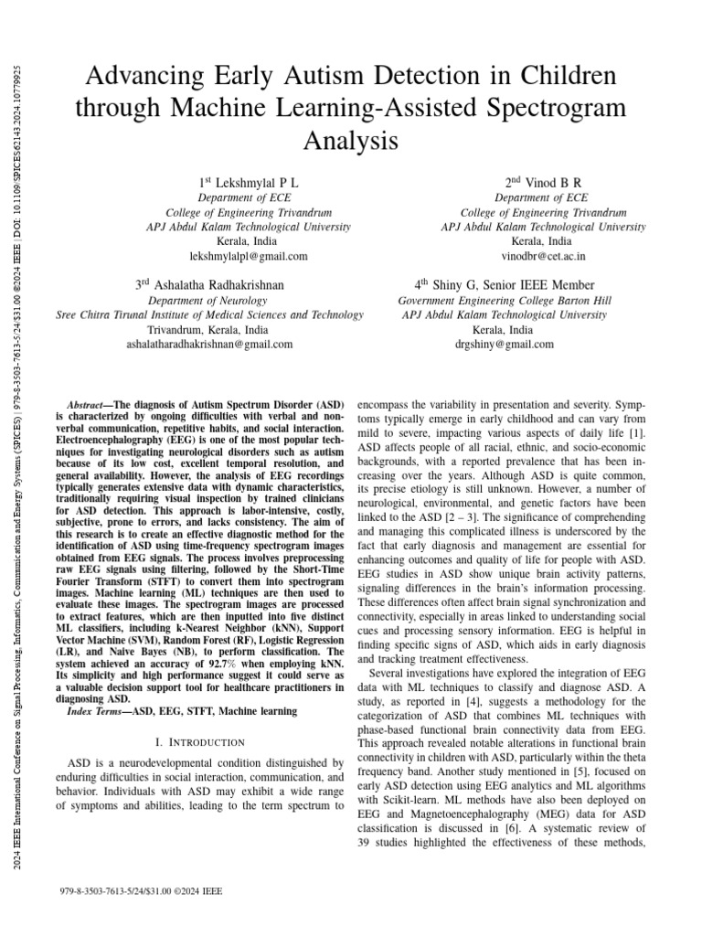 Advancing Early Autism Detection in Children Through Machine Learning ...