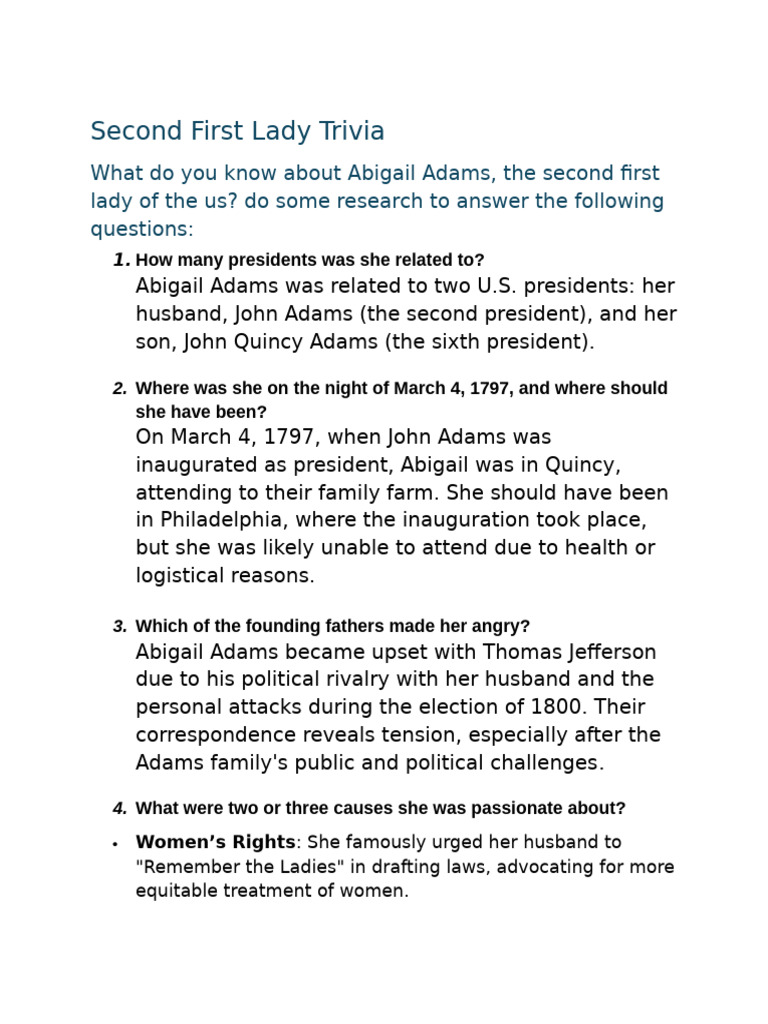 From Lean in & Letter To John Adams | PDF | Abigail Adams | John Adams