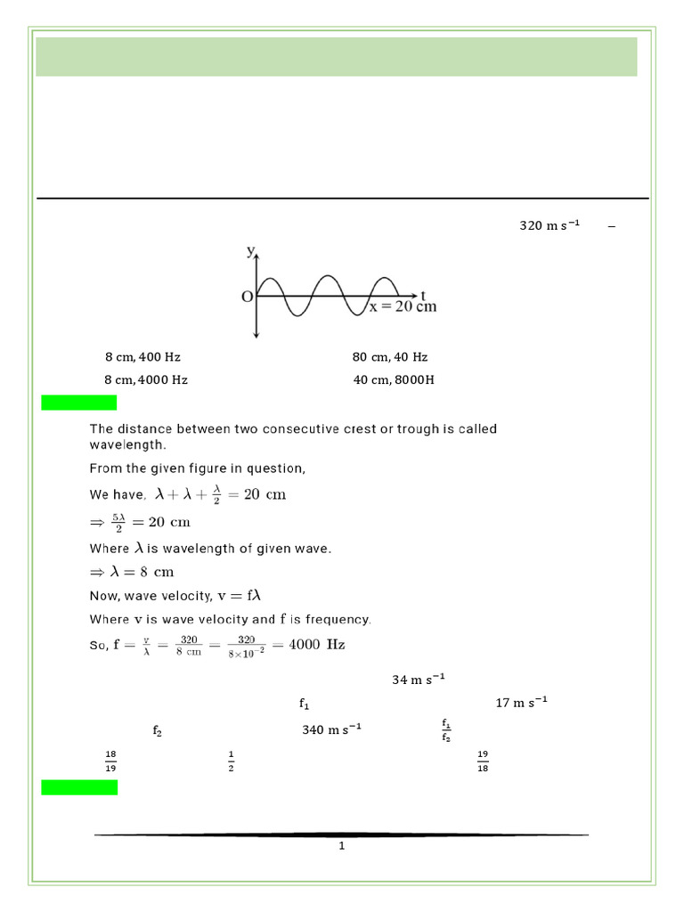 C25 PHYSICS Practice Sheet - Mechanical Wave | PDF | Waves | Sound