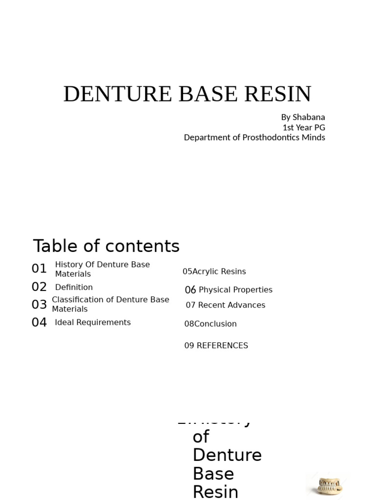 Denture Base Resin 2 | PDF | Poly(Methyl Methacrylate) | Dentures