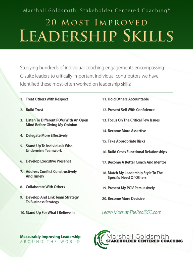 MARSHALL GOLDSMITH 20-Most-Improved-Leadership-Skills | PDF